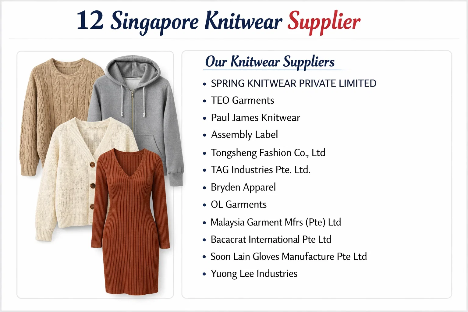 Top 12 Singapore Knitwear Suppliers for Fashion Brands